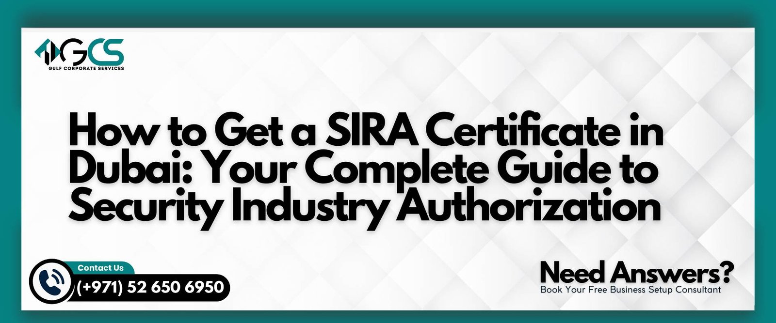 SIRA Certificate in Dubai | Gulf Corporate Services
